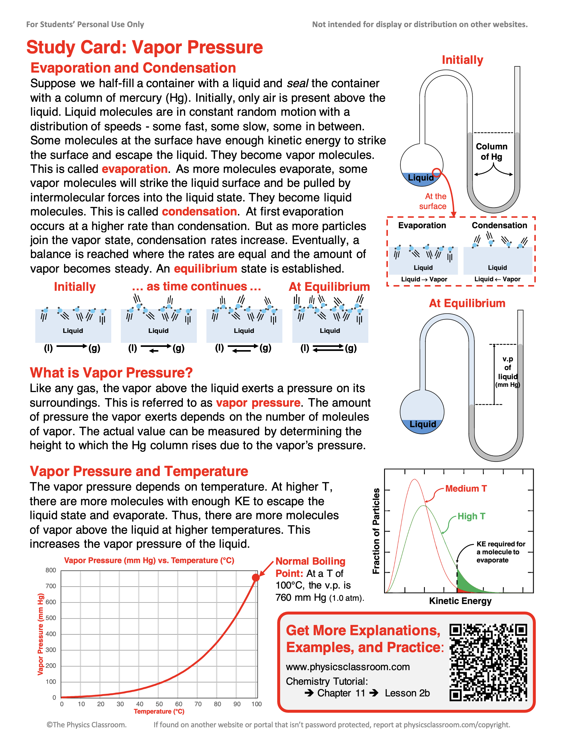 Vapor Pressure | Chemistry Tutorial at The Physics Classroom